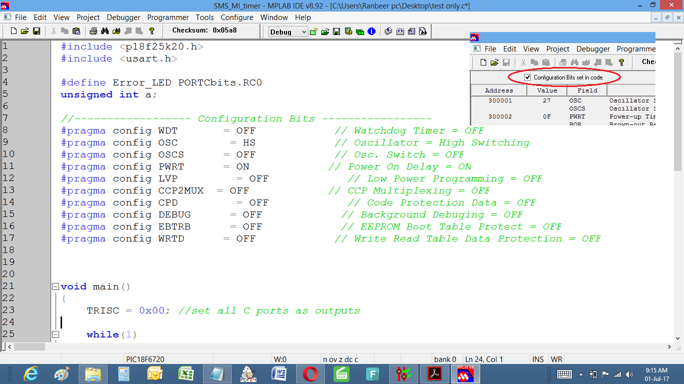 How To Set Pic Microcontroller S Configuration Bits In Mplab Ide Or In