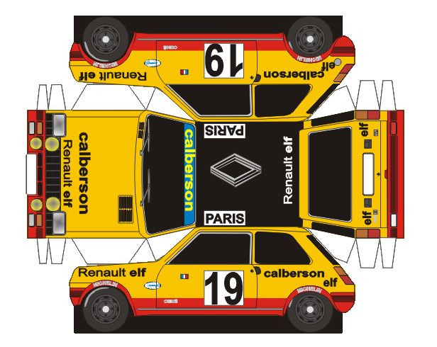 SP. Papel Modelismo: PaperCraft Renault 5 - Renault elf Calberson