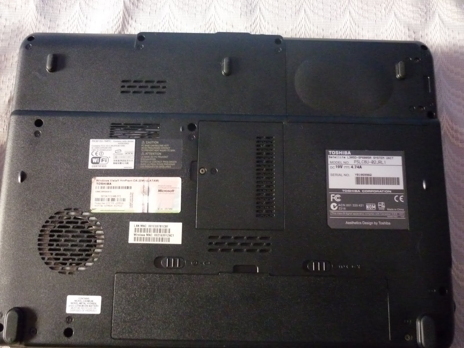 SOPORTE TECNICO DE COMPUTADORAS Y LAPTOPS: LAPTOP TOSHIBA SATELLITE ...