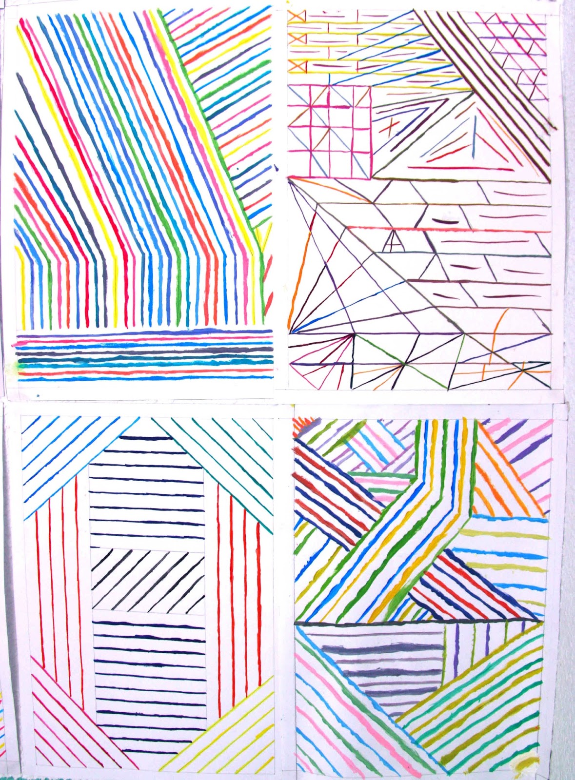 A B C D VISUAL: Trazados con pincel: ejercicios con líneas