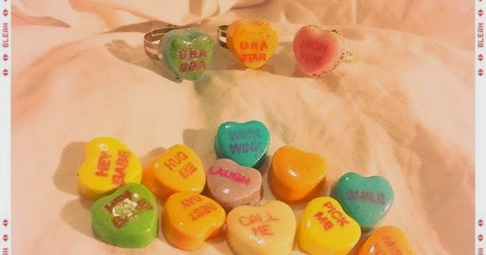 Candy Heart Rings for Valentine's Day