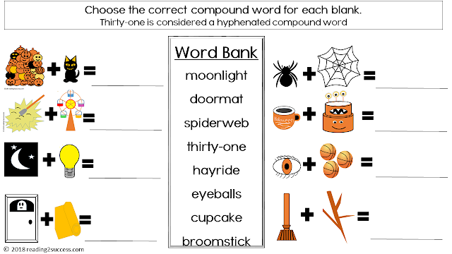 Reading2success: Halloween Compound Words, Activities and Introduction ...