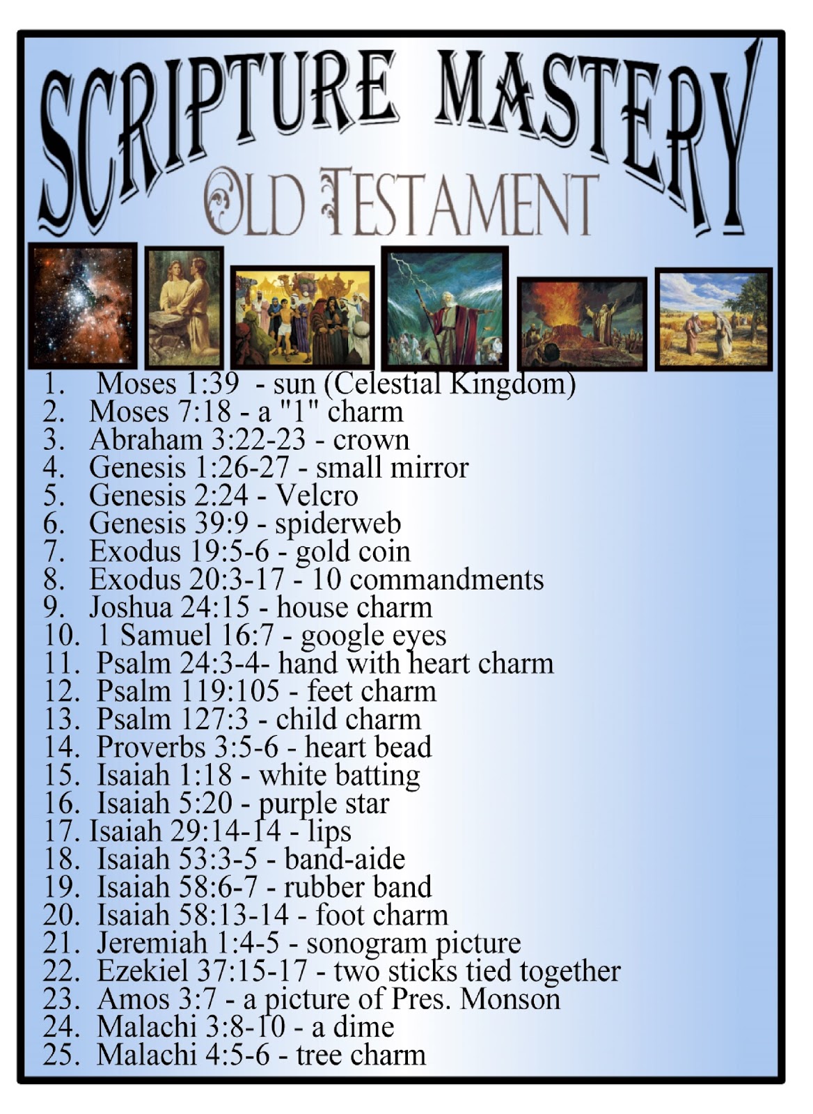 HollysHome - Church Fun: LDS Seminary Old Testament Scripture Mastery ...