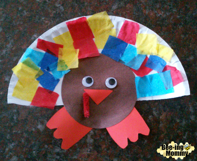 Colorful Tissue Paper Turkey Craft