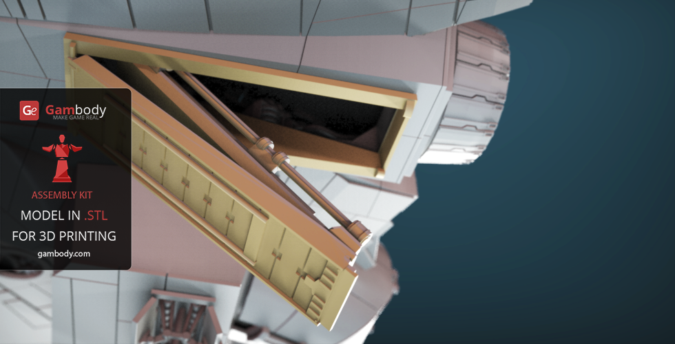 Star Wars - Millennium Falcon Boarding Ramp, Gun 3D Printable Exterior ...