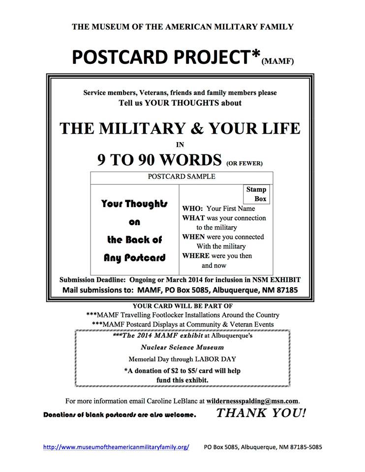 Museum of the American Military Family Launches “Project Post Card ...