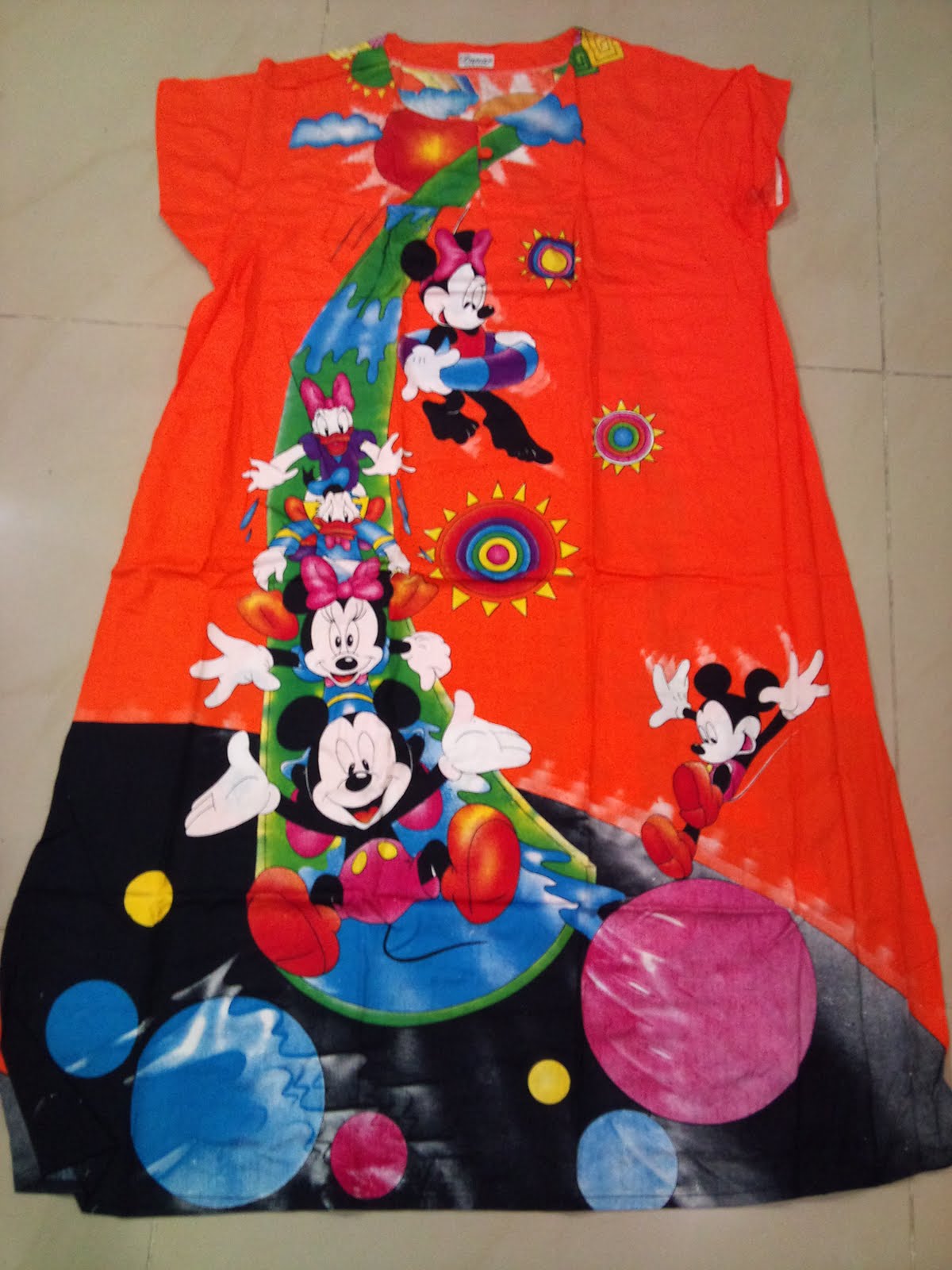 Batik rainbow house: BATIK DRESS CARTOON DESIGN SFBE 013