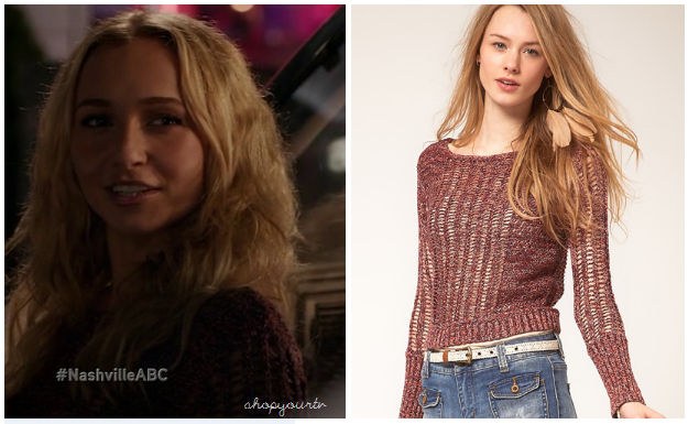 Nashville: Season 1 Episode 1 Juliette Barnes Red Speckled Sweater ...