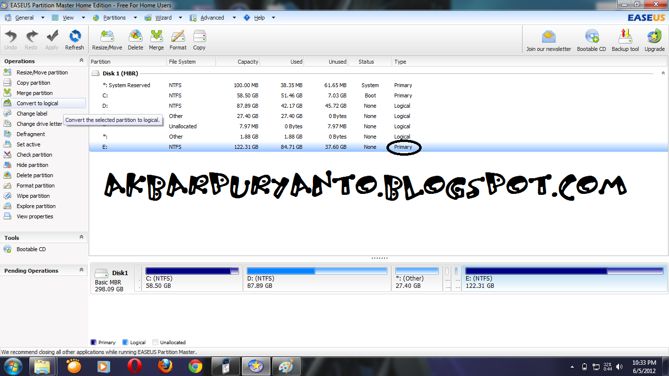 tutorial cara partisi harddisk menggunakan easus partition magic ...