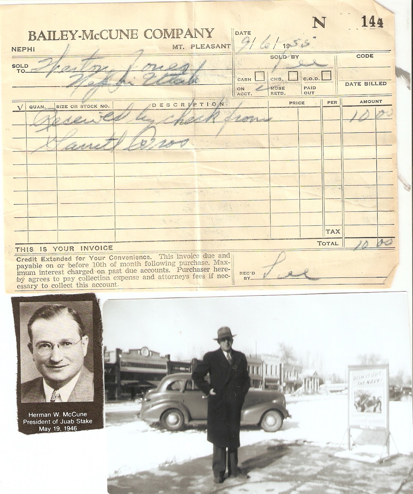 Kent Wm Jones : The McCune family and Nephi, Utah will always be connected.