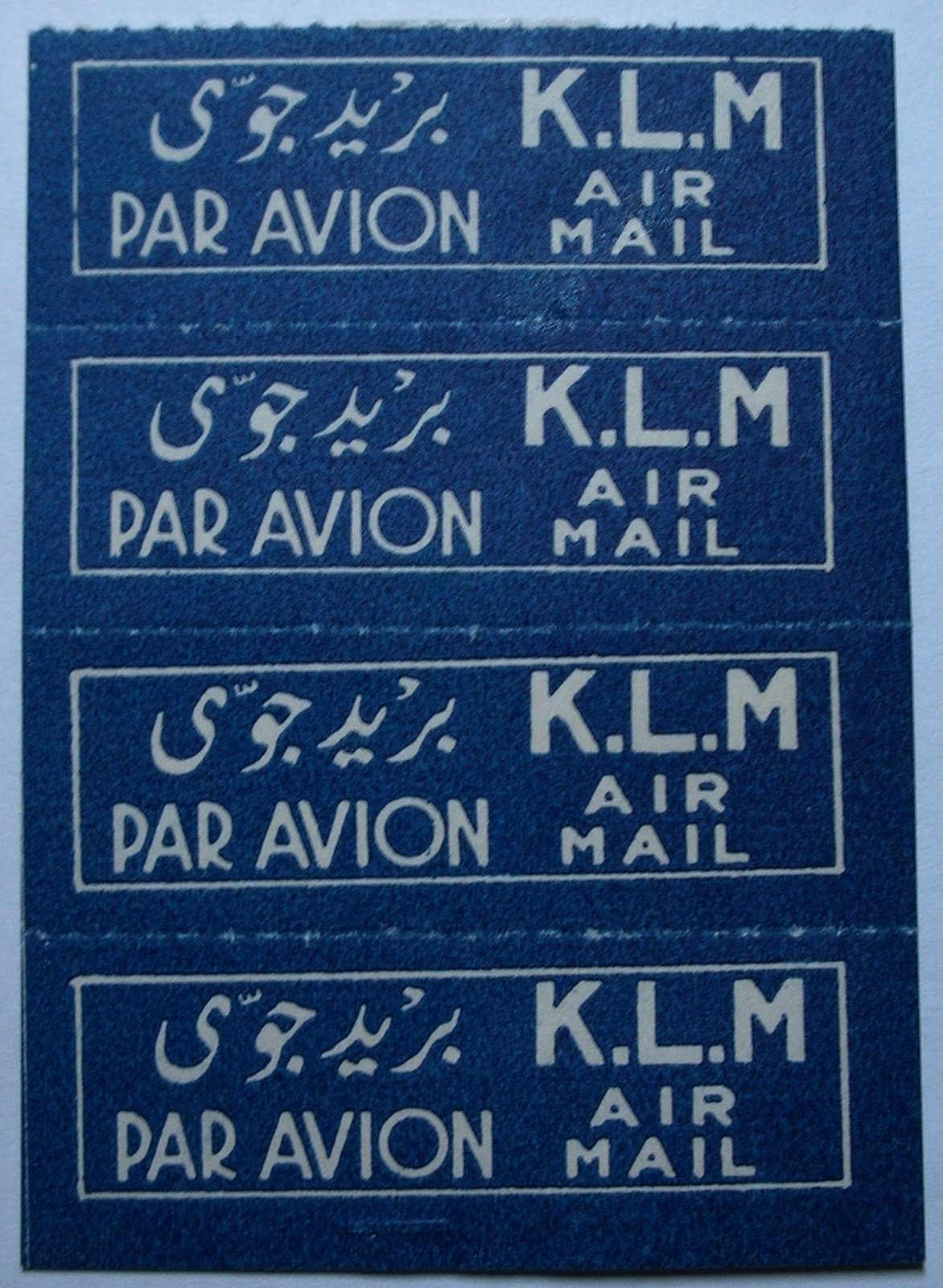International Airmail And Priority Mail Labels: Netherlands: K.L.M ...