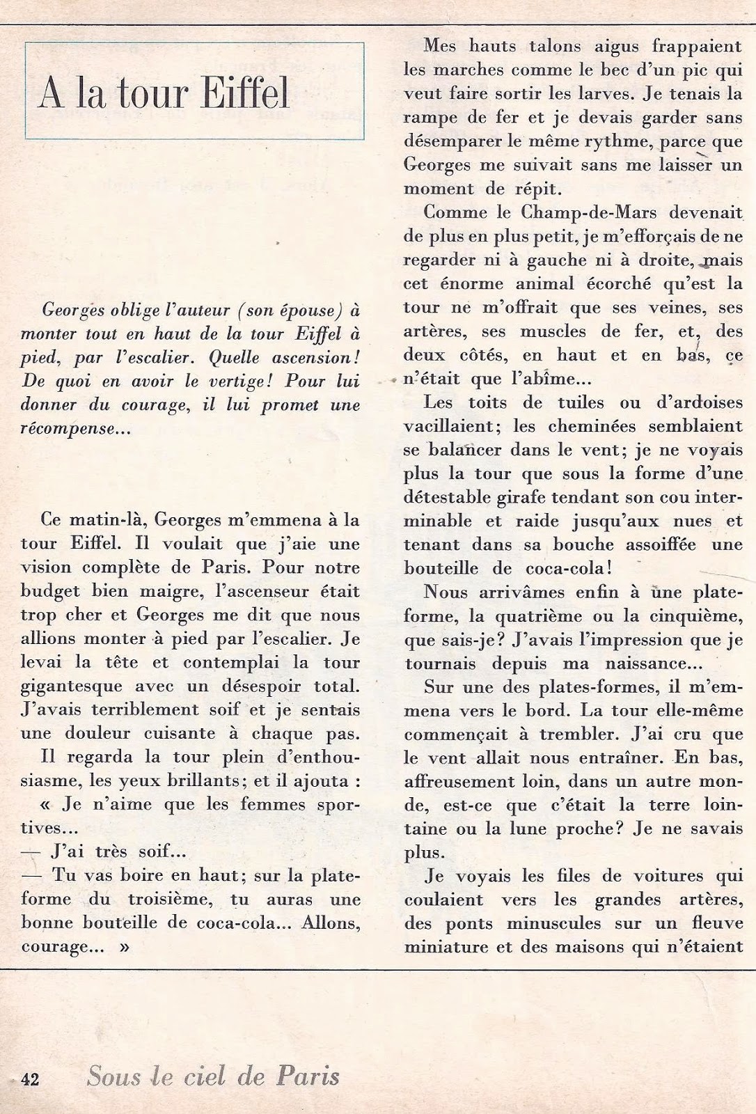 école : références: Lecture CM1 : Paris (4 textes)