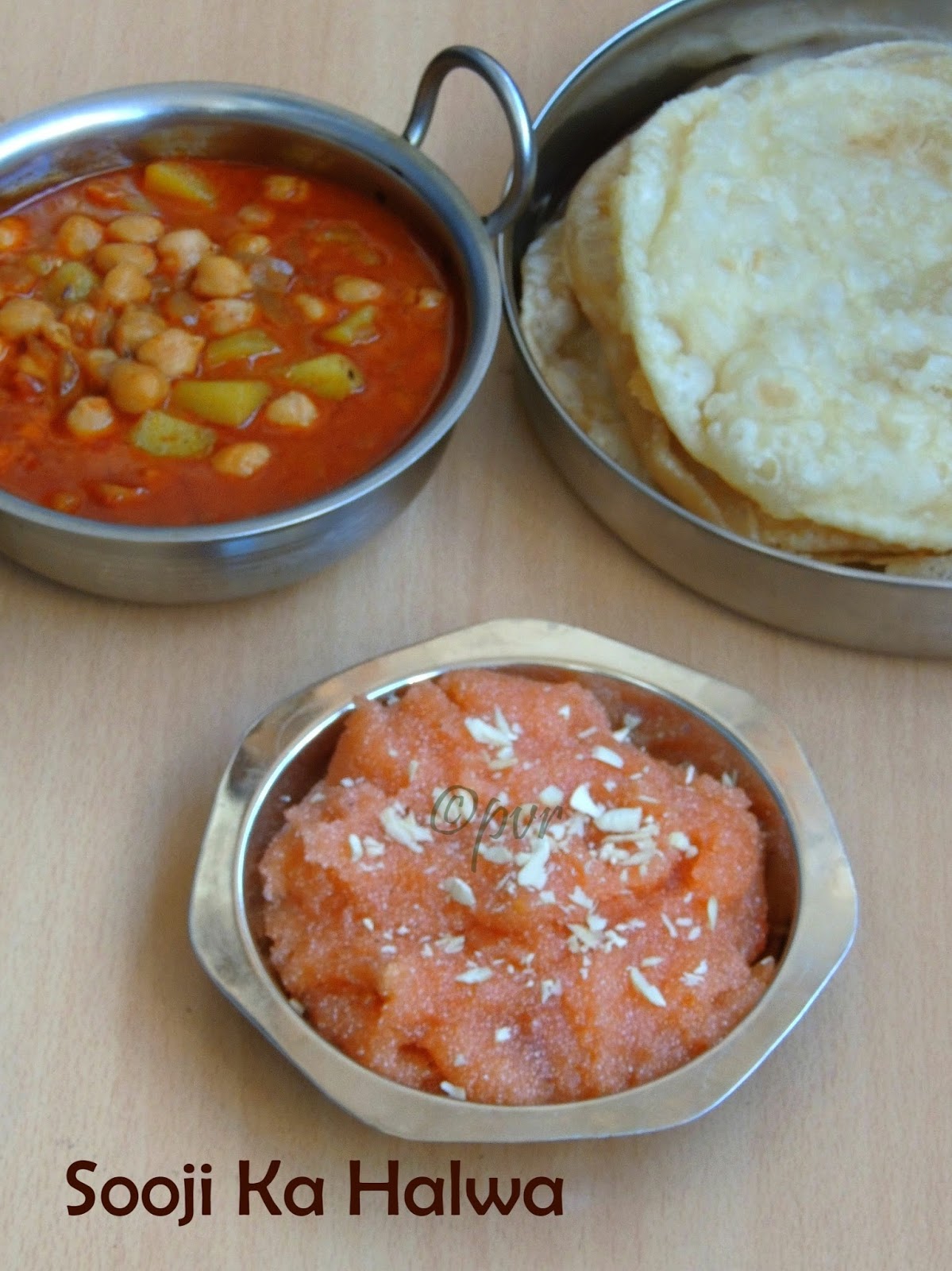 Priya's Versatile Recipes: Puri, Aloo Channa Bhaji, Halwa - Pakistani ...