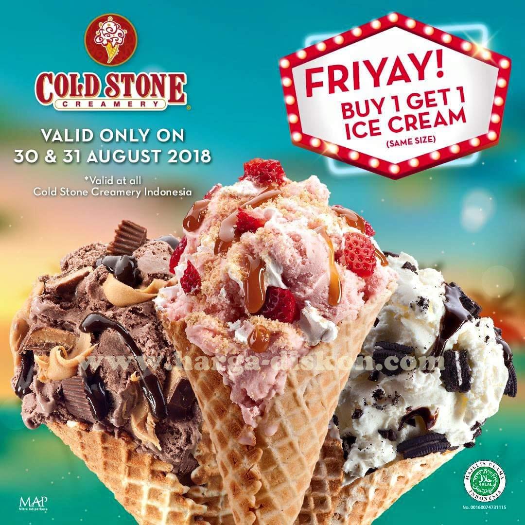 Jangan lewatkan promo Buy 1 Get 1 Free Ice Cream untuk ukuran yang sama.