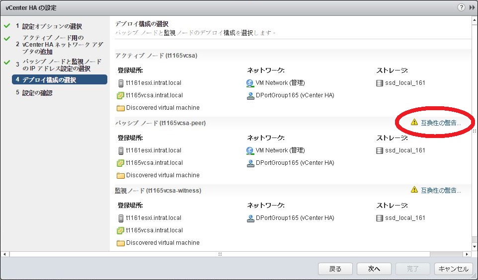 技術メモメモ: vCenter High Availability (vCenter HA) の設定手順とフェイルオーバー時間について