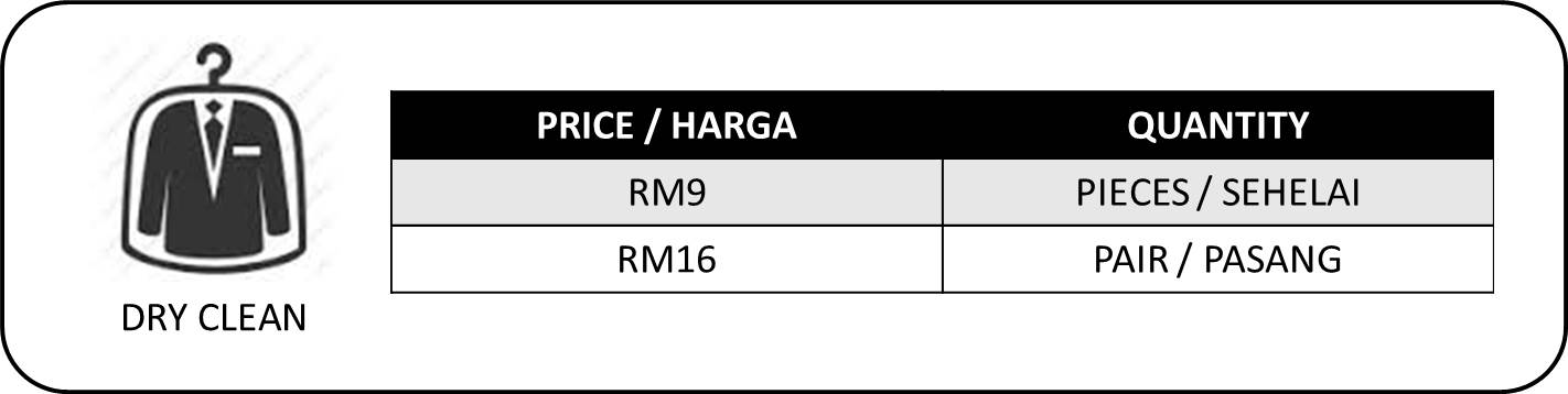 Dobi Laily: Senarai Harga