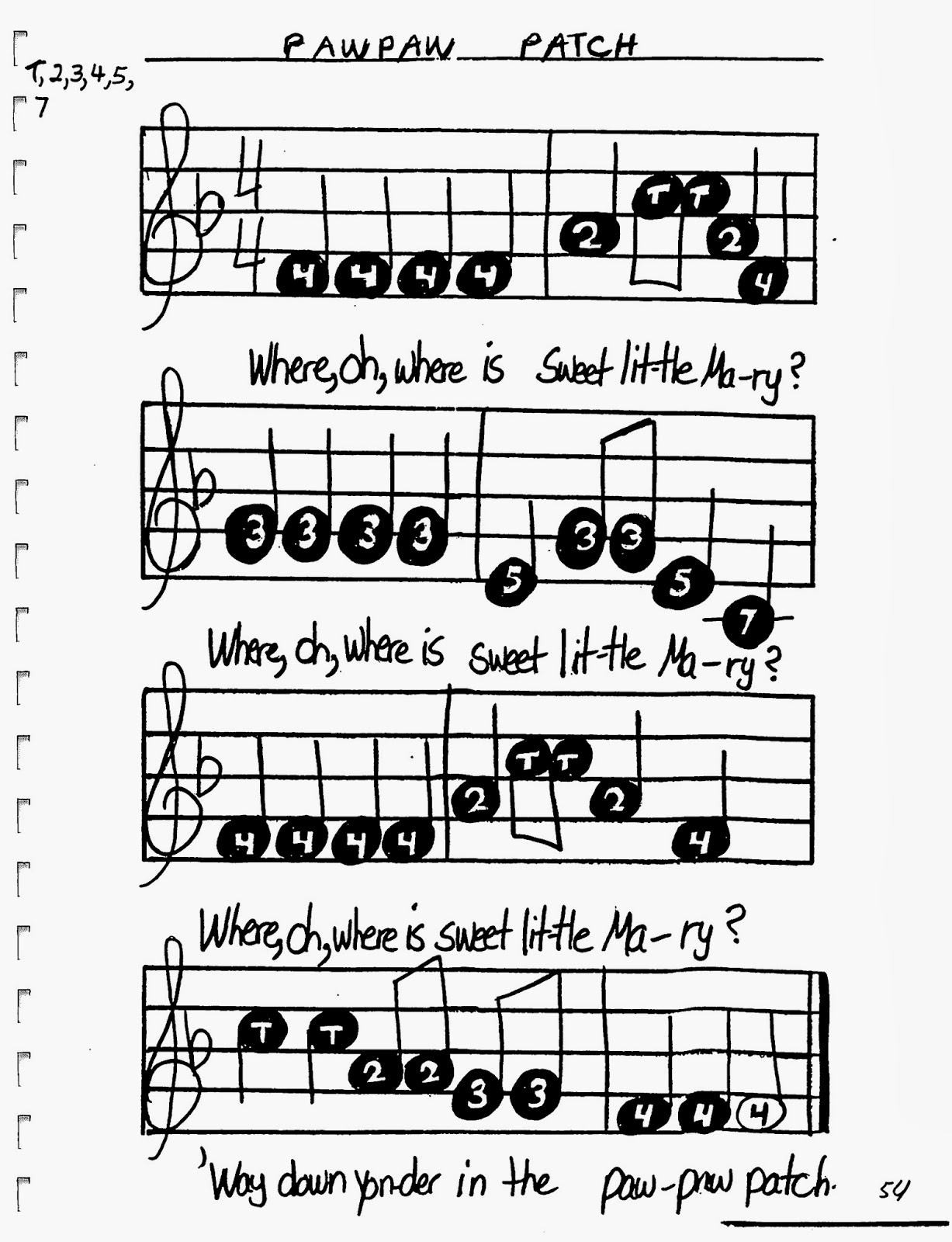 Miss Jacobson's Music: TONETTE SONG BOOK: PAGES 51-61