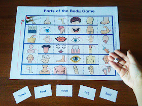 English for Kids Step by Step: Parts of the Body - Printable Board Game