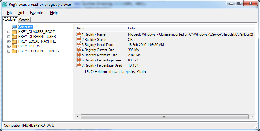 Registry Viewer - A read-only registry viewer app: RegViewer a read ...