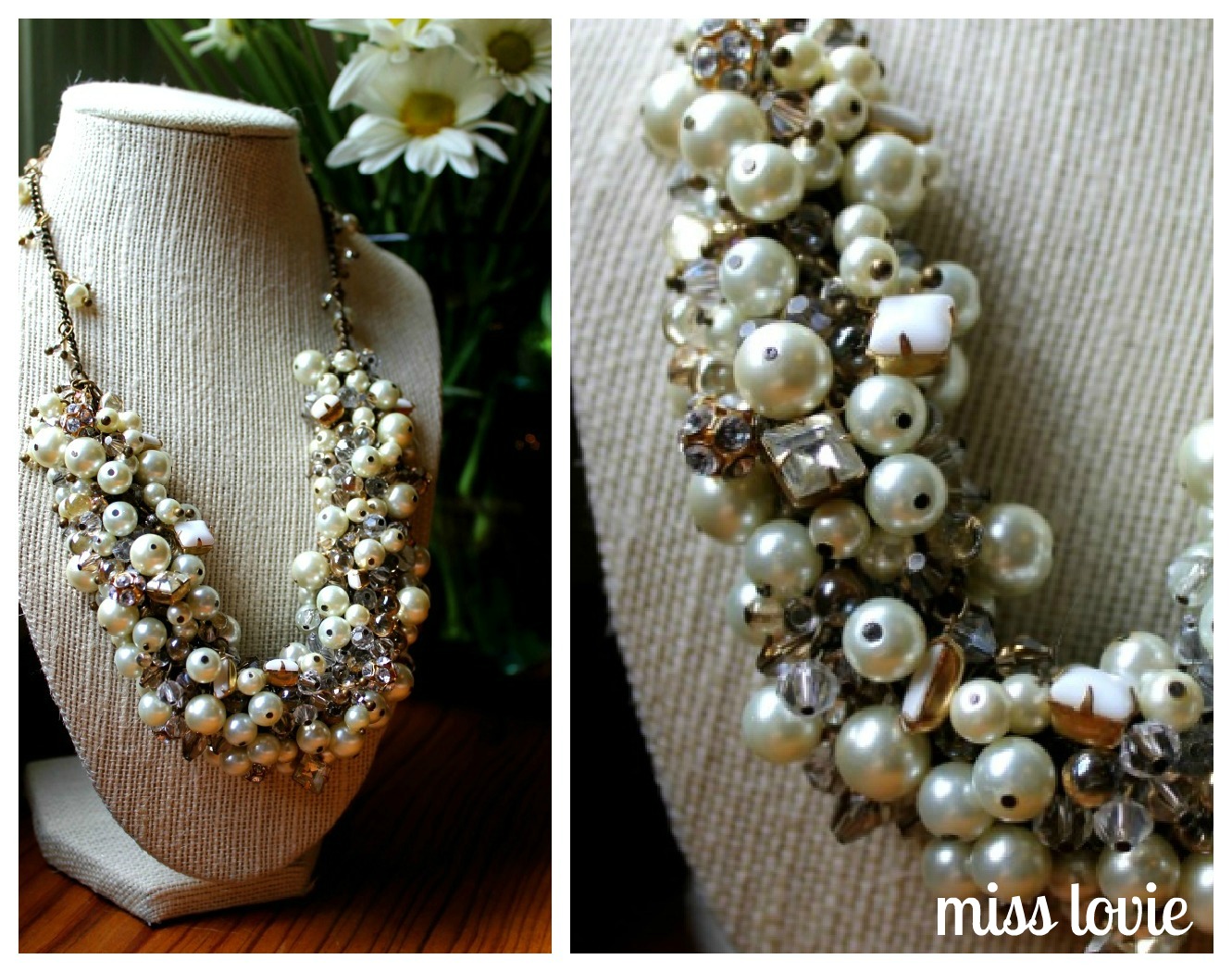 Miss Lovie: DIY Statement Bridal Necklace + Tutorial