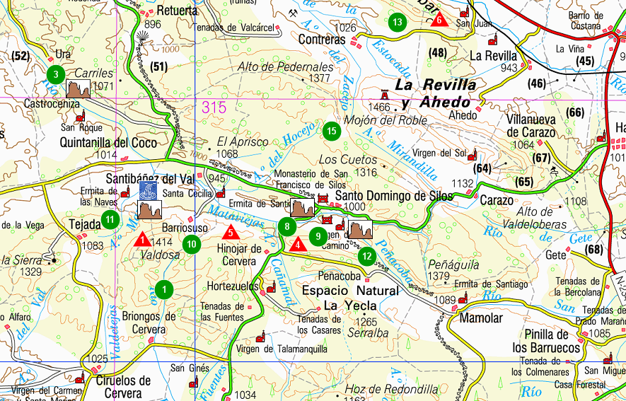Sendas de Burgos: Mapa de las Peñas de Cervera