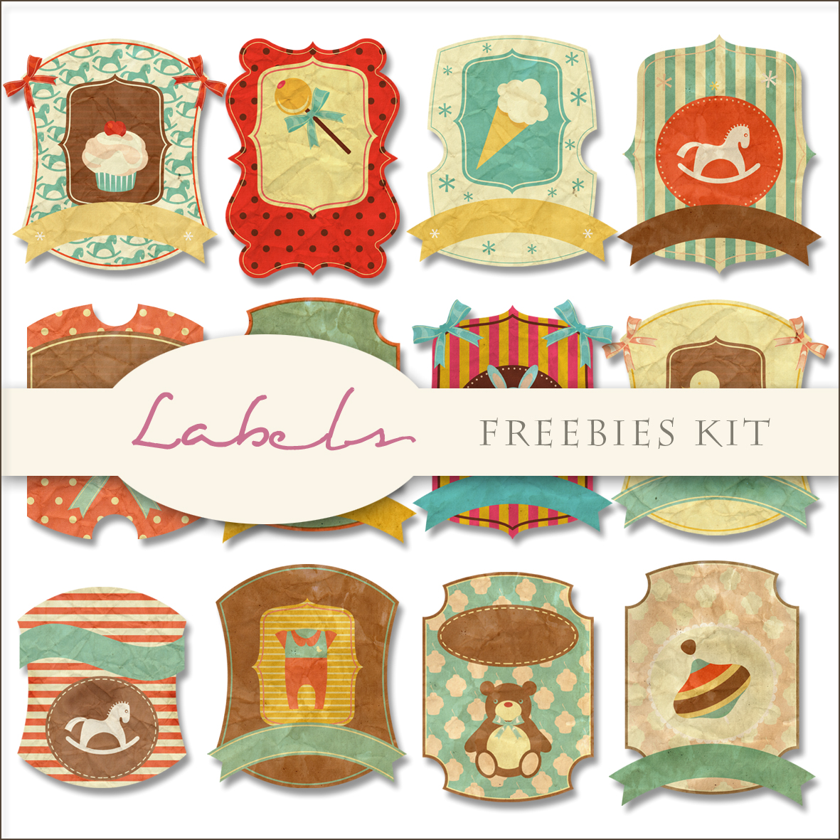 Scrap. DOT: New Freebies Retro Style Labels