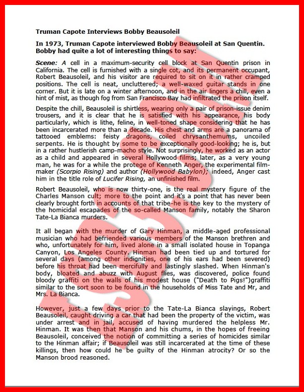 The Tate-LaBianca Homicide Research Blog