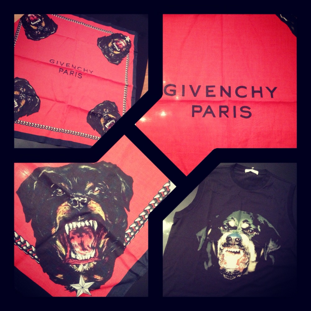 Aidan.Ba: Finally!My Givenchy "Rottweiler" printed t-shirt & scarf ♥