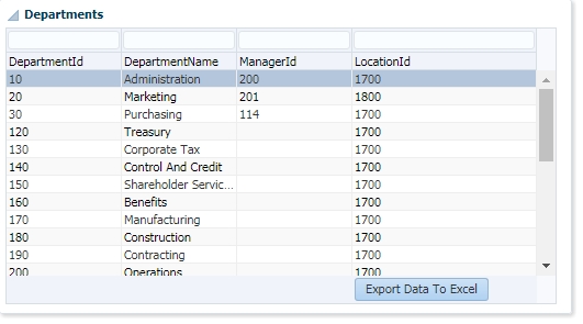 Export Viewobject Data To Excel File Using Apache Poi In