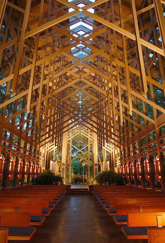 The Olde Mill: Thorncrown Chapel: An indigenous pine truss system ...