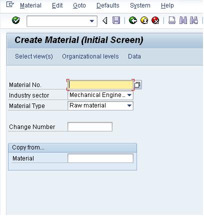 SAP-MM: Material Master Creation MM01