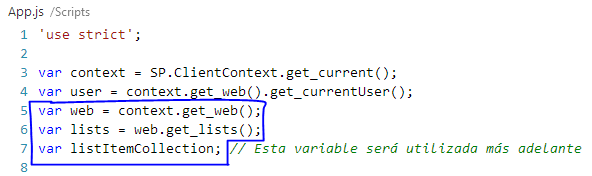 Capacitación Sharepoint Online: 2.5.3 - Incluir el código para ...