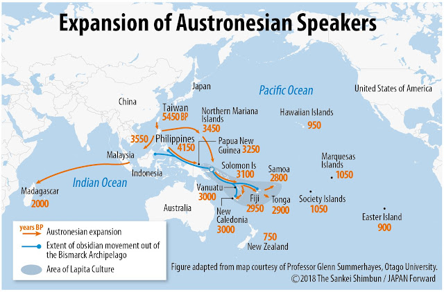 THE POLYNESIAN TIMES: MAP: Historic expansion of Austronesian speakers