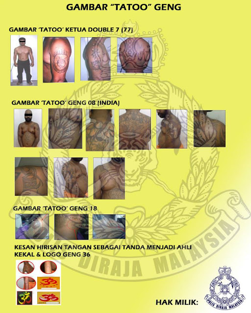 Somethingtobeshared: Gambar Tatu & Lambang Geng Kongsi Gelap di Malaysia