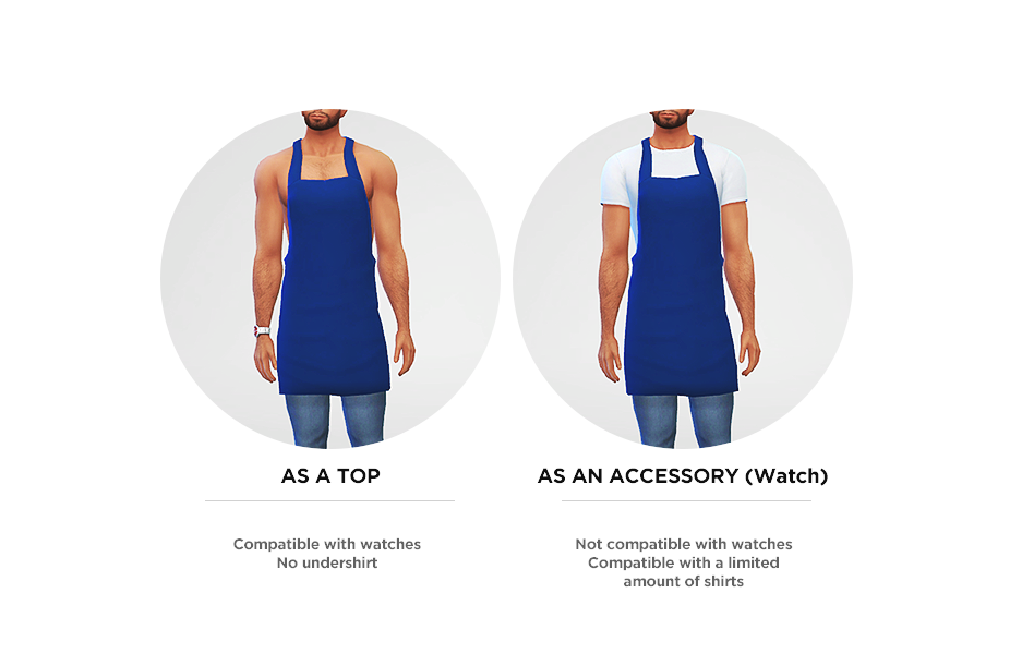 My Sims 4 Blog: Honey, I'm Cooking Accessory and Top Aprons for Males