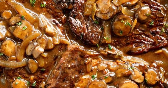 Ribeye Steaks With Mushroom Gravy - vegan recipe meal prep