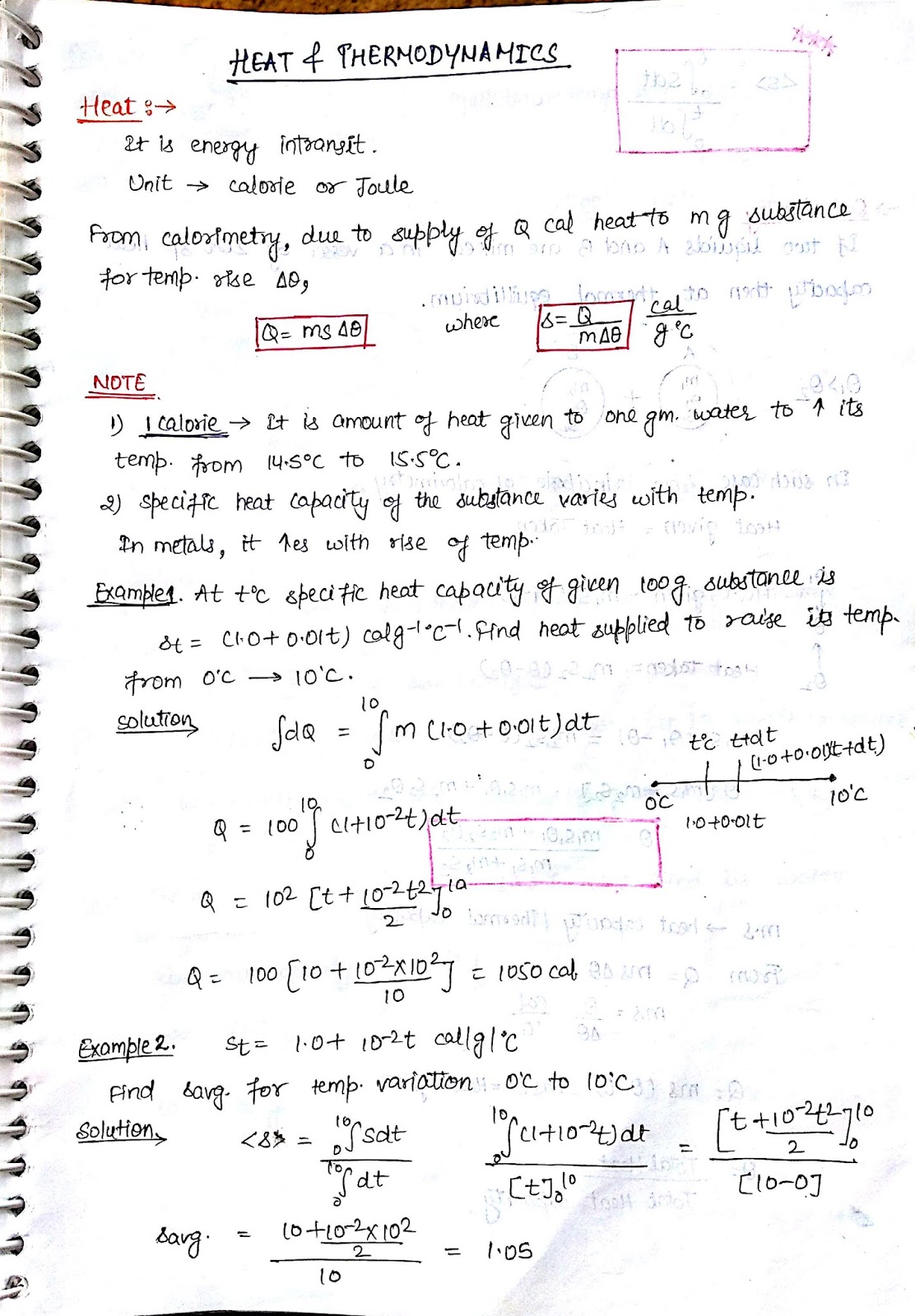 PCB Notes: Heat and thermodynamics notes (Physics)