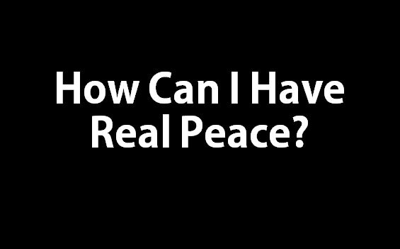 Pastor Chris' Blog: Real Peace