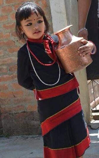 Traditional dress in newar girls