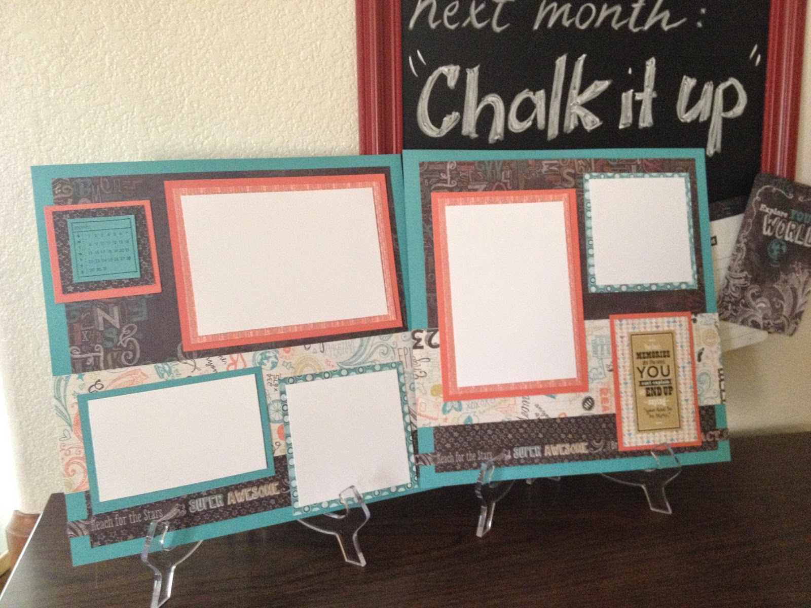 scrapwithdi: "Chalk It Up" with our red frame chalkboard