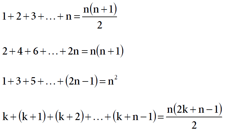 Finite Series Formulas