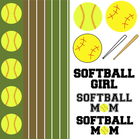 Parraclan Designs: New Etsy Listing...Softball Theme Digital Paper w ...