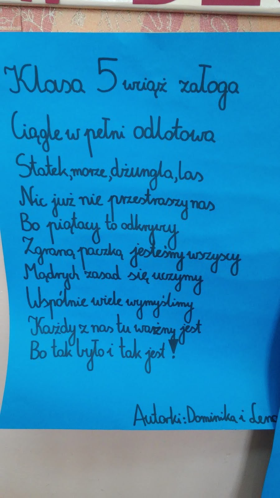 Nasza klasa: Klasowy wierszyk