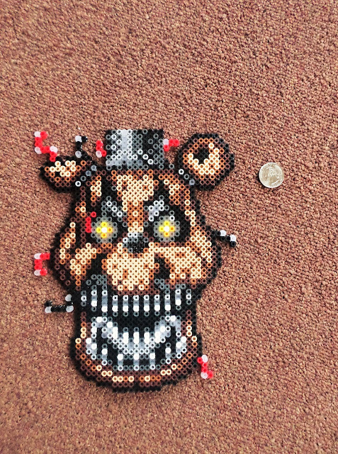 Long Black Fingers : Friday Night At Freddy's Nightmare Freddy Perler Bead