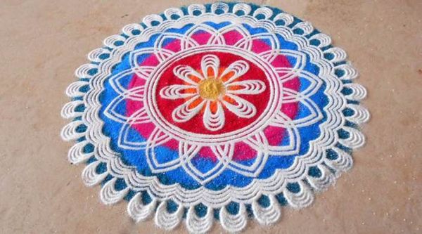 Rangoli designs in round shape