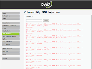 Vipul Chaskar's Blog: SQL Injection with DVWA.