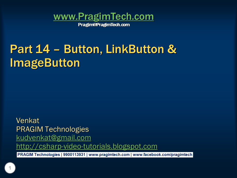 Sql server, .net and c# video tutorial: Part 14 – Button, LinkButton ...