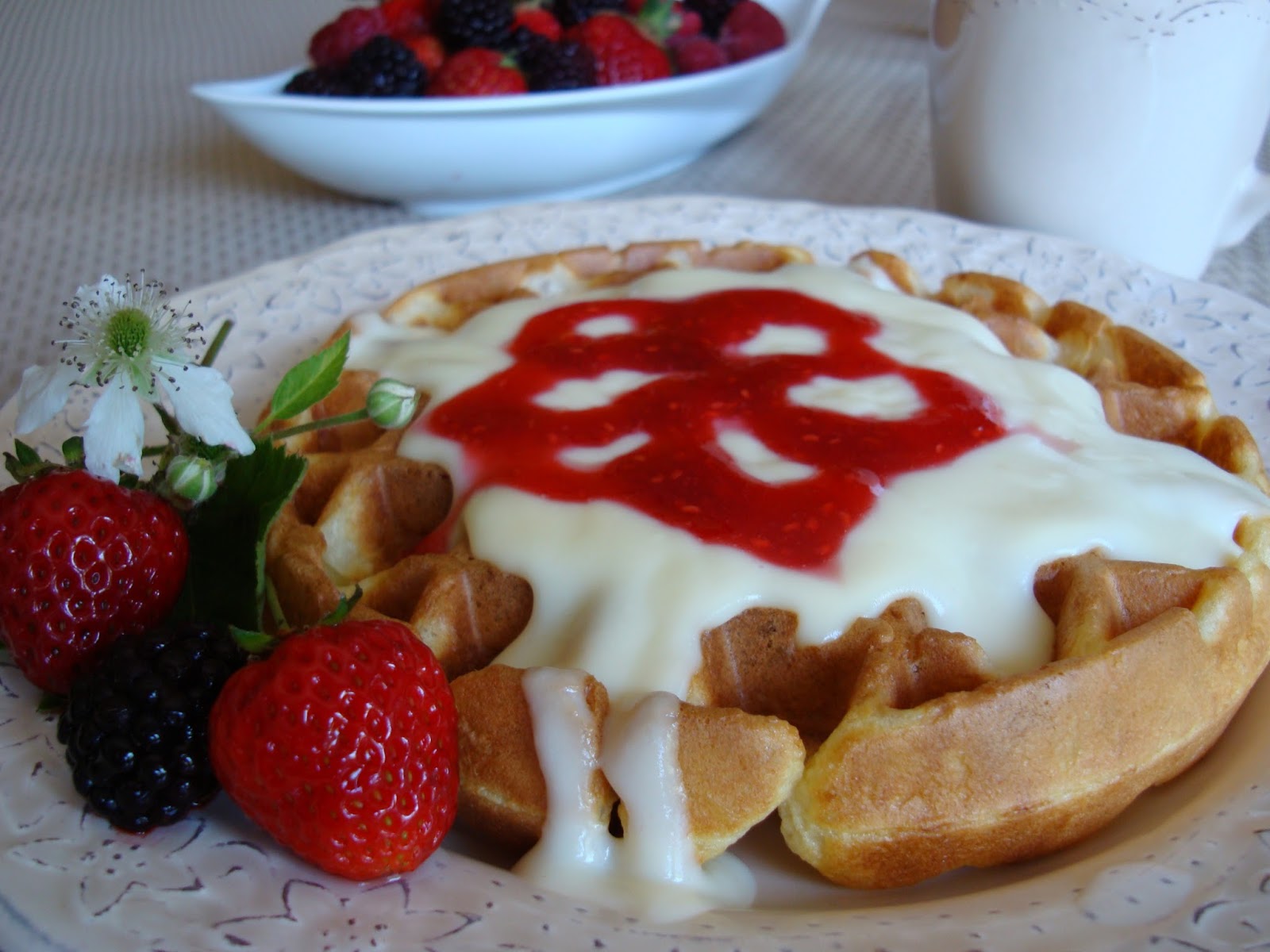Mennonite Girls Can Cook: Waffles with Vanilla Custard