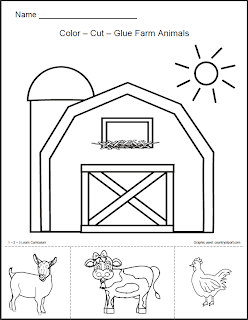 1 - 2 - 3 Learn Curriculum: Barn Animals Worksheet