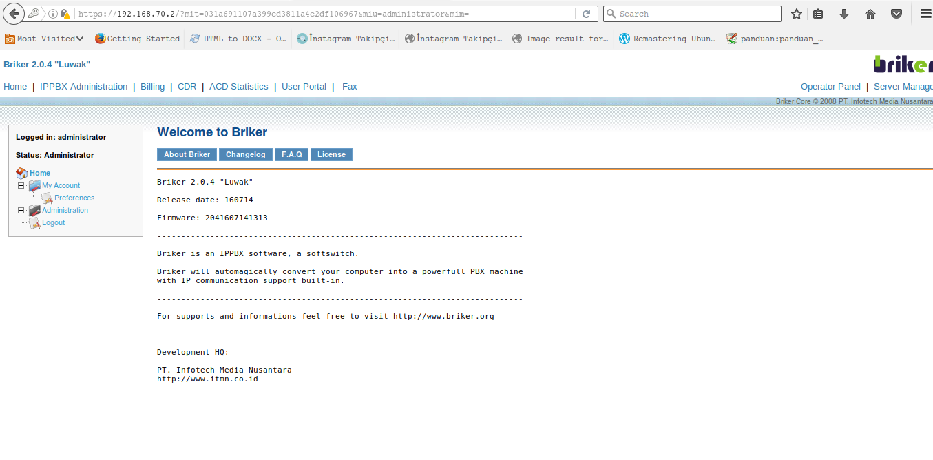 Briker v2.0.4 IPPBX installation | Trialdi | BLC Telkom
